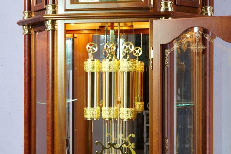 Original Black Forest Clockwork | German Grandfather Clock, solid nut tree
