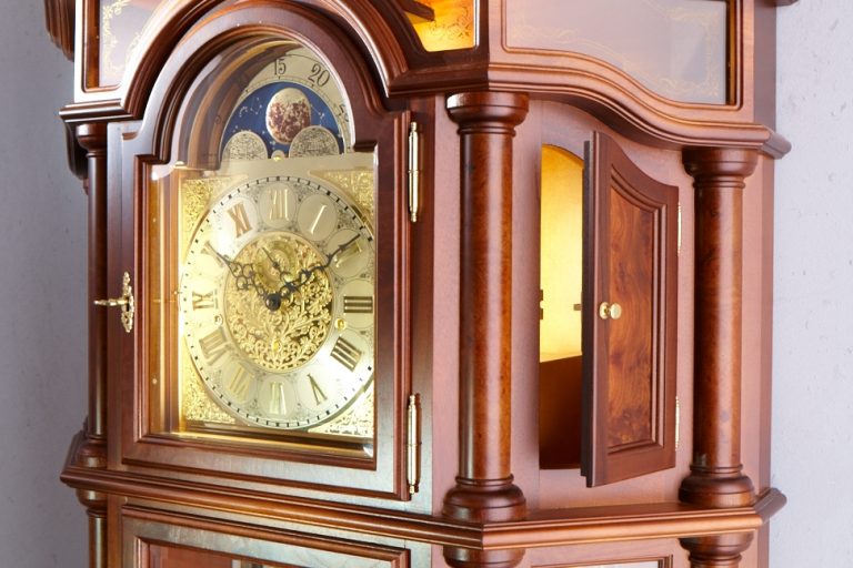 Impressive German Grandfather Clock | Traditional handwork | Nut tree